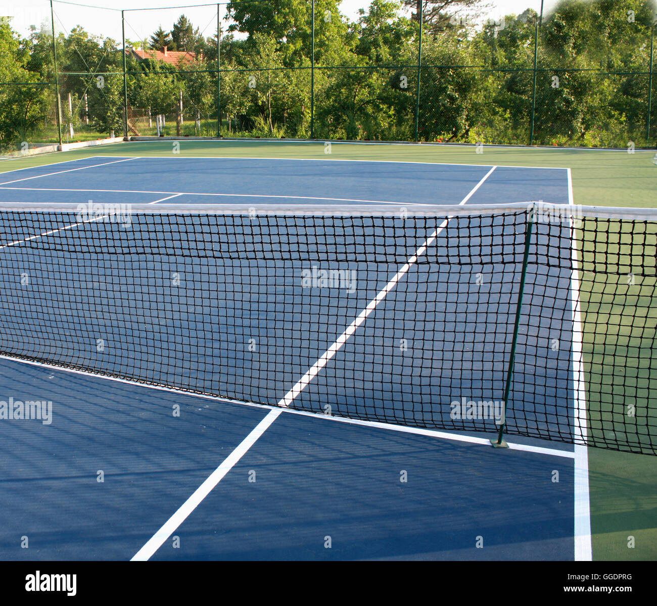 tennis court with blue ground Stock Photo - Alamy