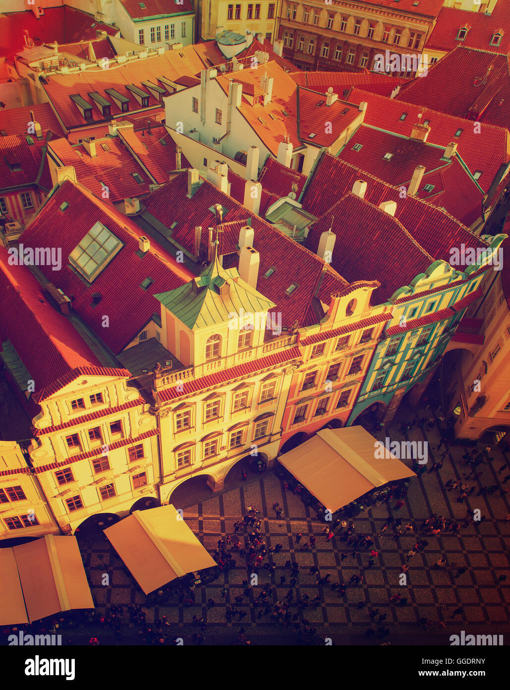 Red Prague roofs Stock Photo - Alamy