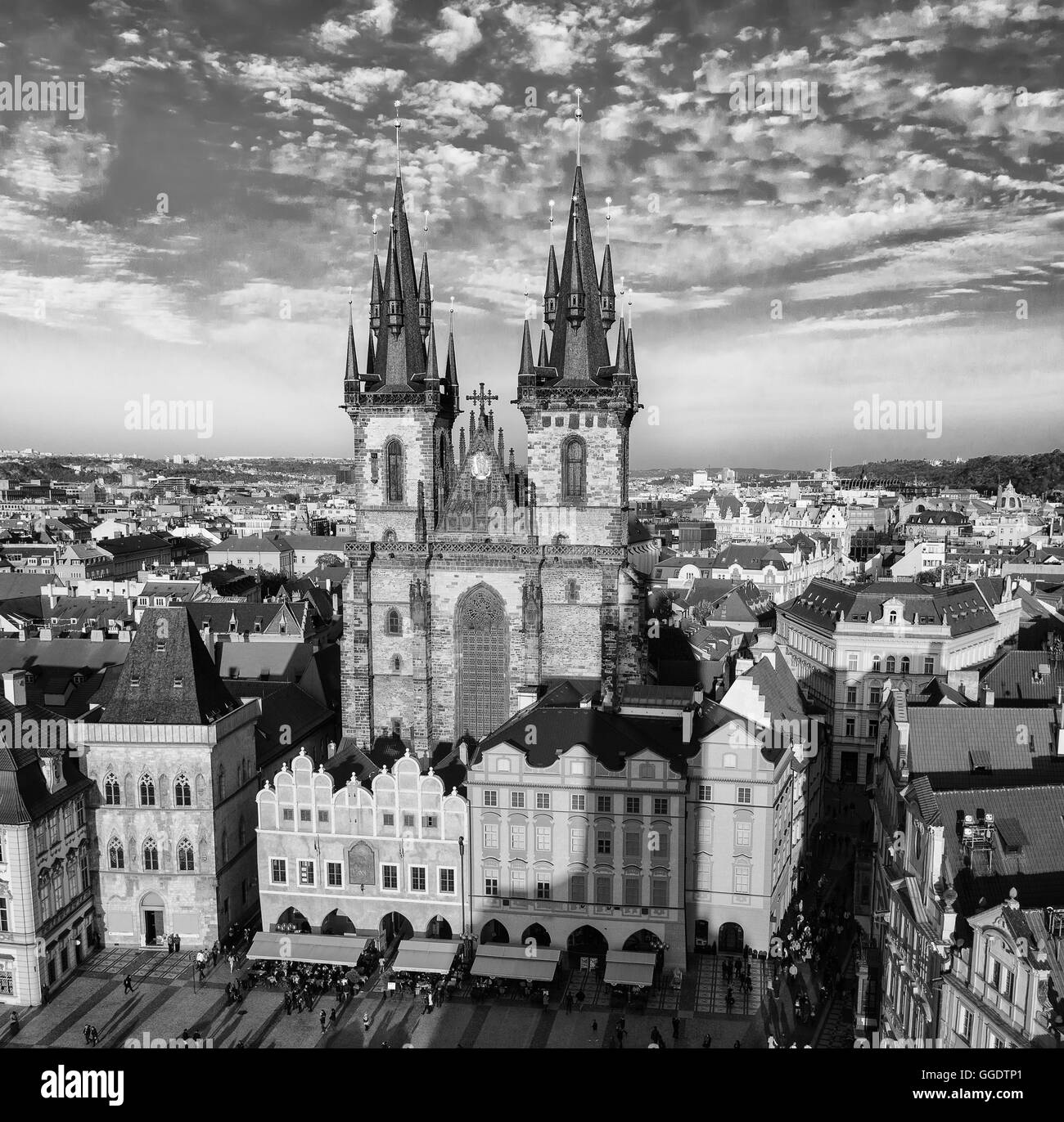 Square medieval town in Black and White Stock Photos & Images - Alamy