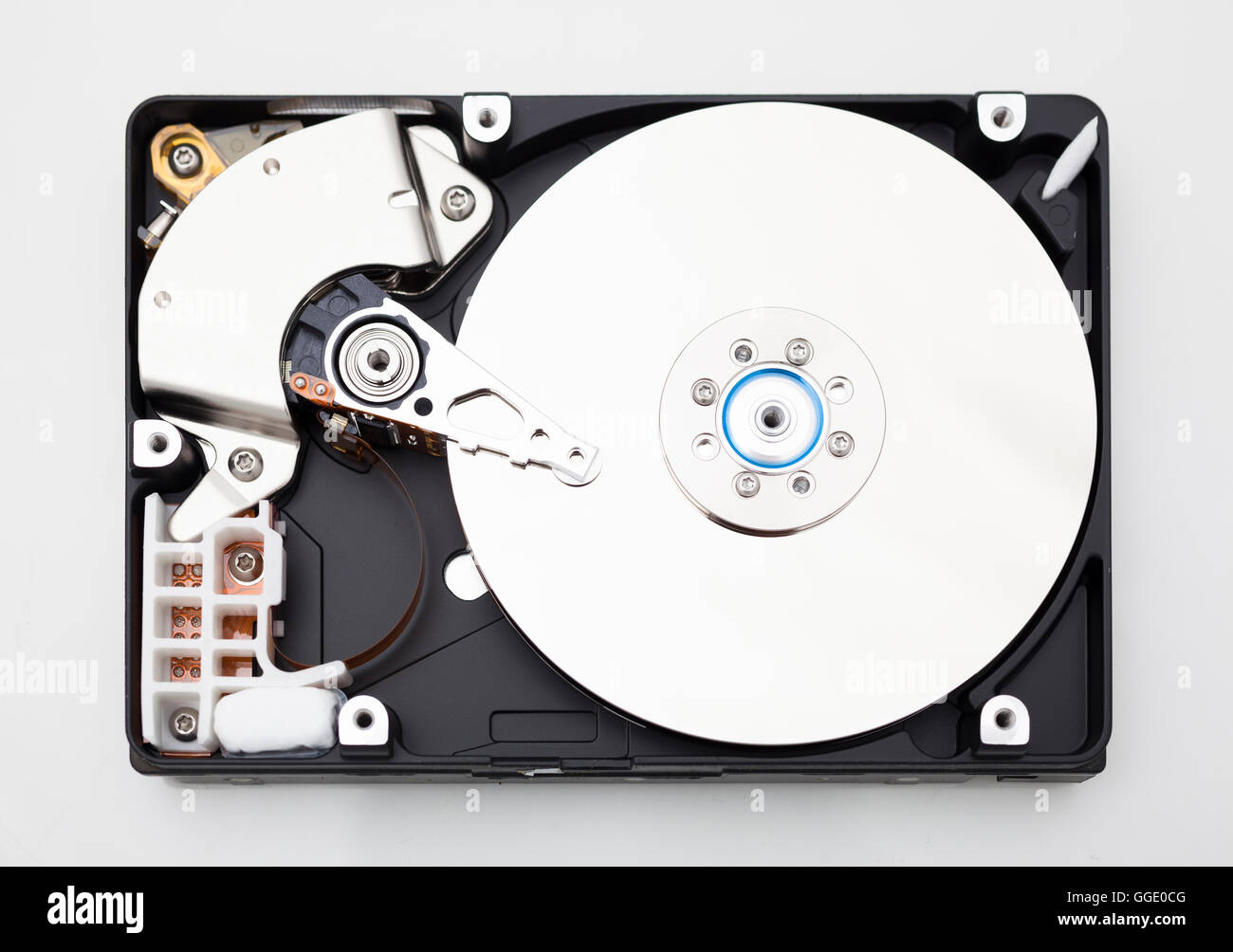 Close up of opened hard disk drive, data saving Stock Photo - Alamy