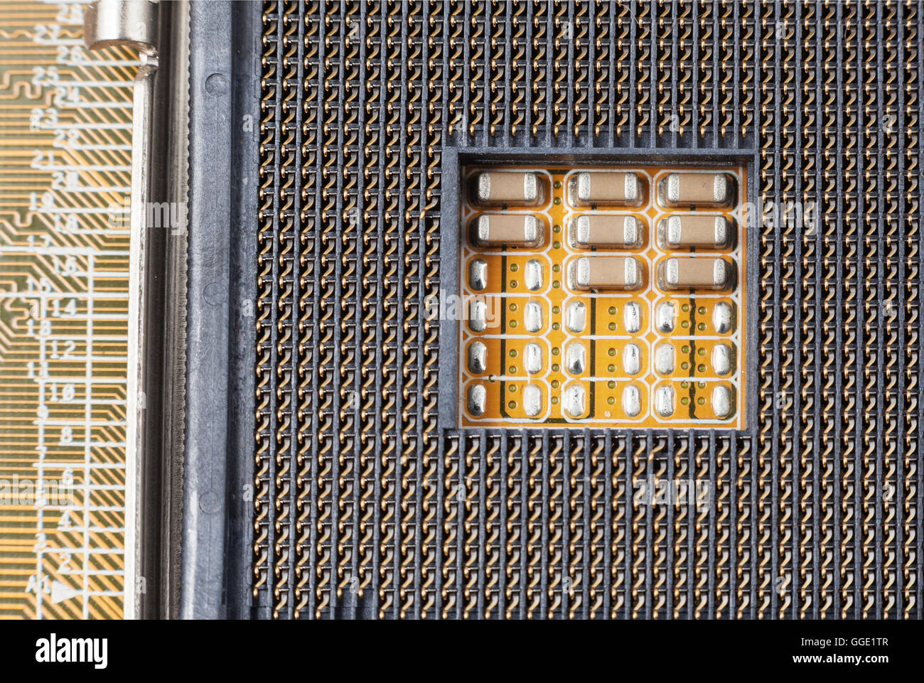 Processor socket on motherboard close-up Stock Photo - Alamy