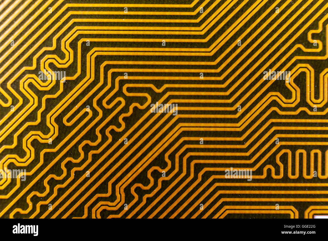 yellow computer circuit board close-up Stock Photo - Alamy