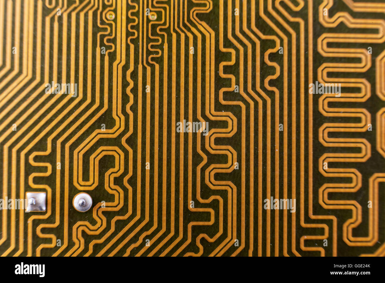 yellow computer circuit board close-up Stock Photo - Alamy