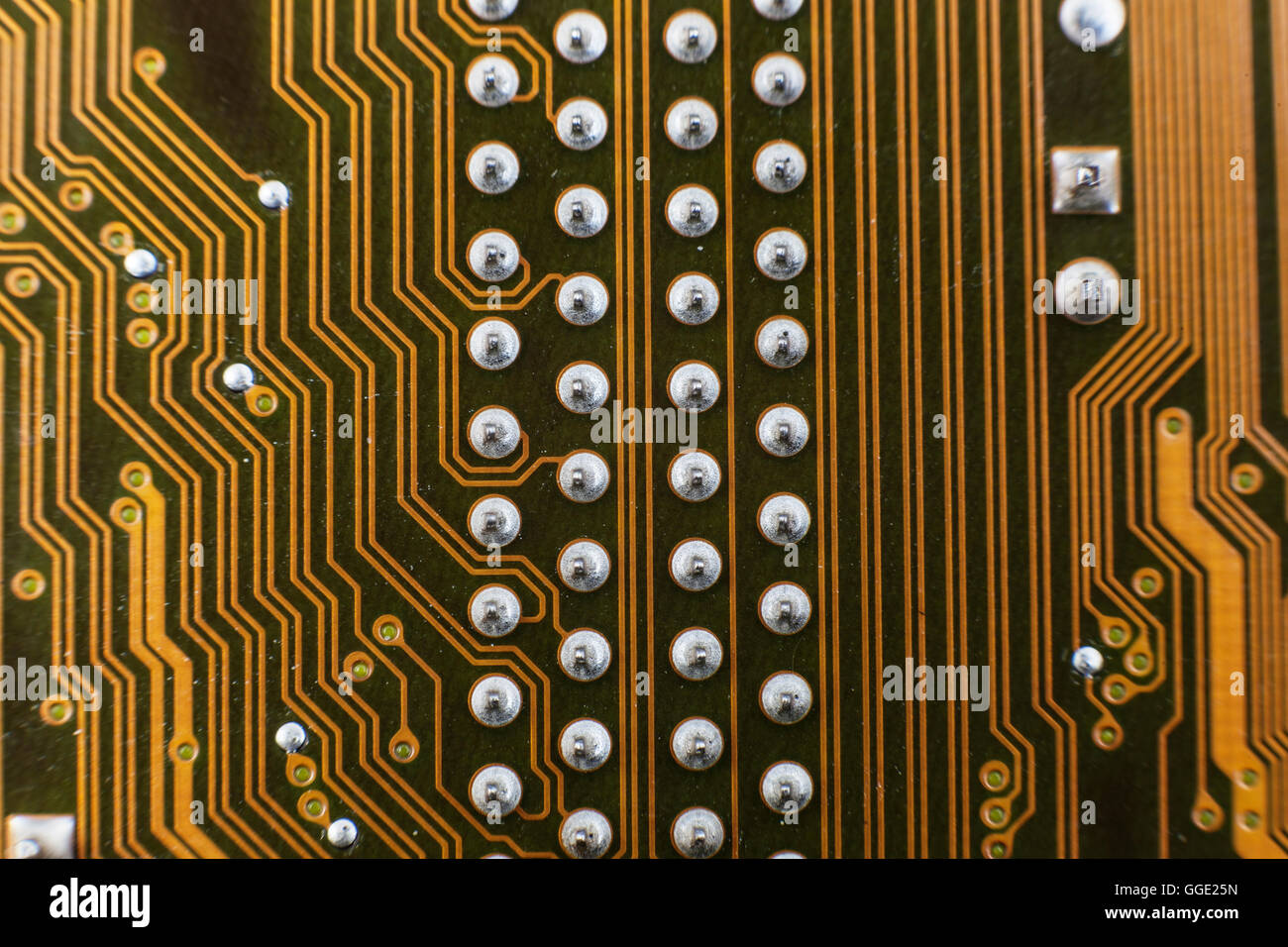 yellow computer circuit board close-up Stock Photo - Alamy