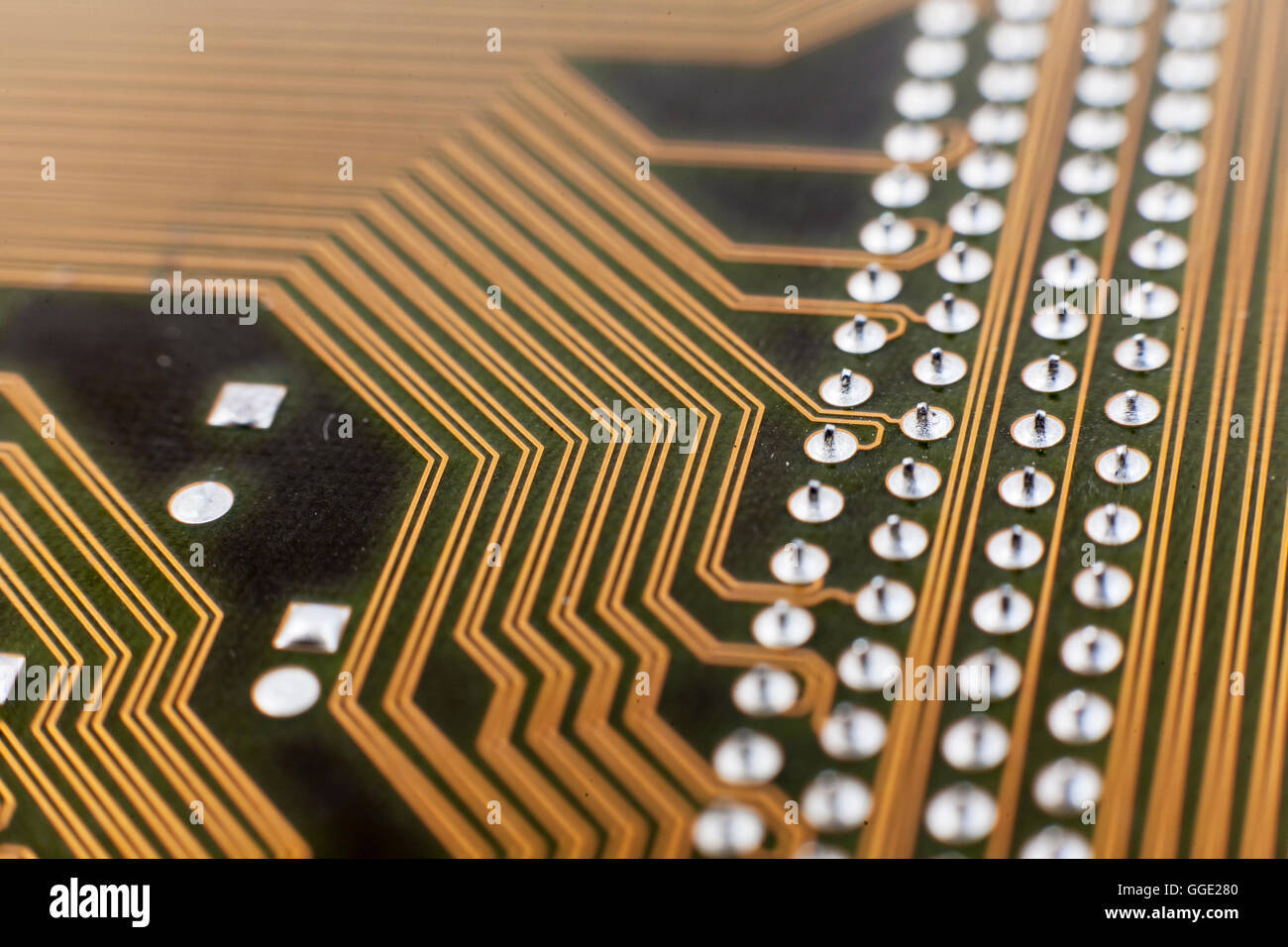 yellow computer circuit board close-up Stock Photo - Alamy