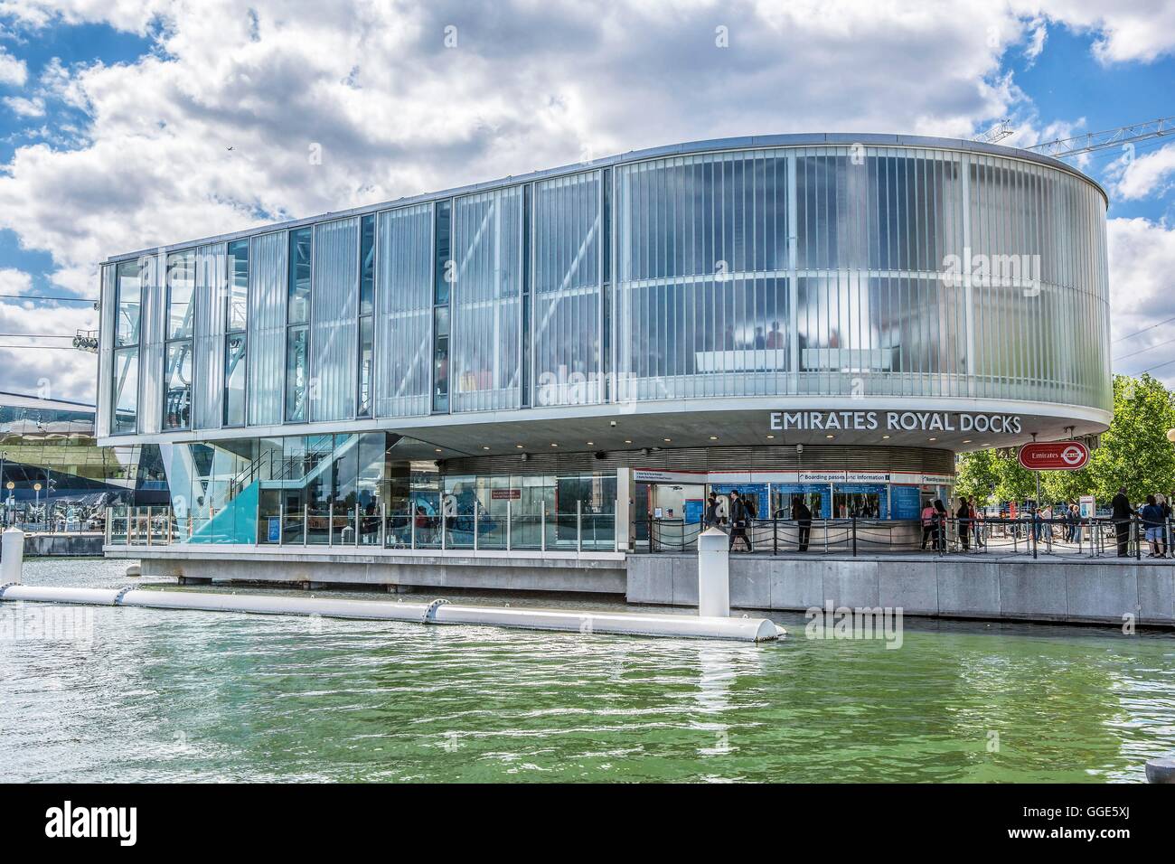 Emirates Royal Docks cable car station in London's docklands Stock ...