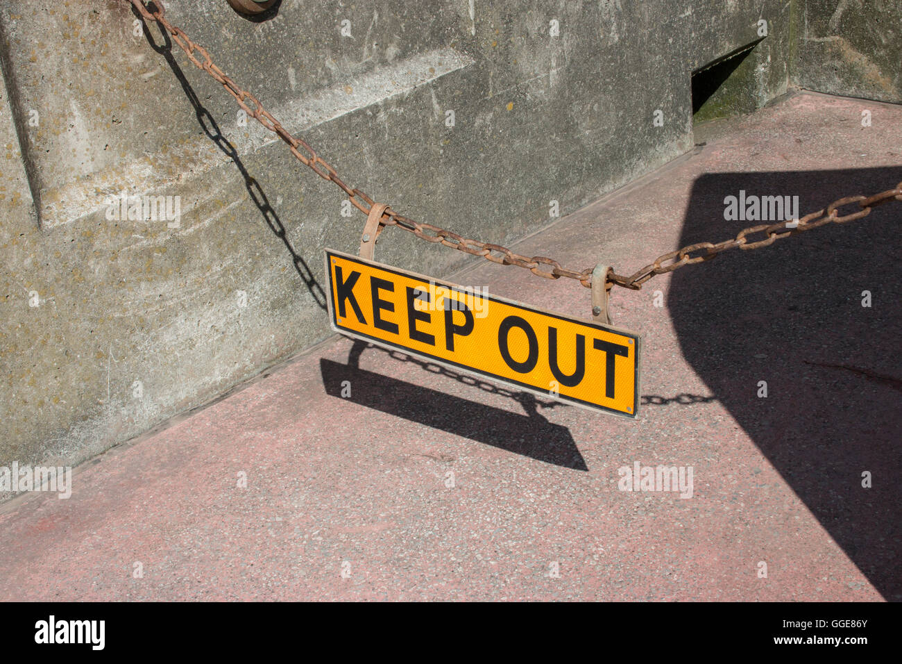 Hanging sign chain danger hi-res stock photography and images - Alamy