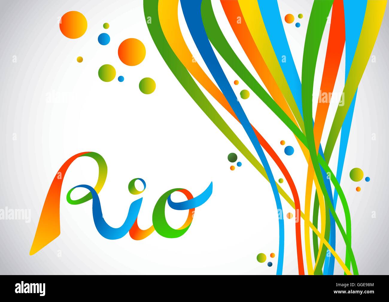 Colorful rio de janeiro design with text and abstract shapes for sport ...