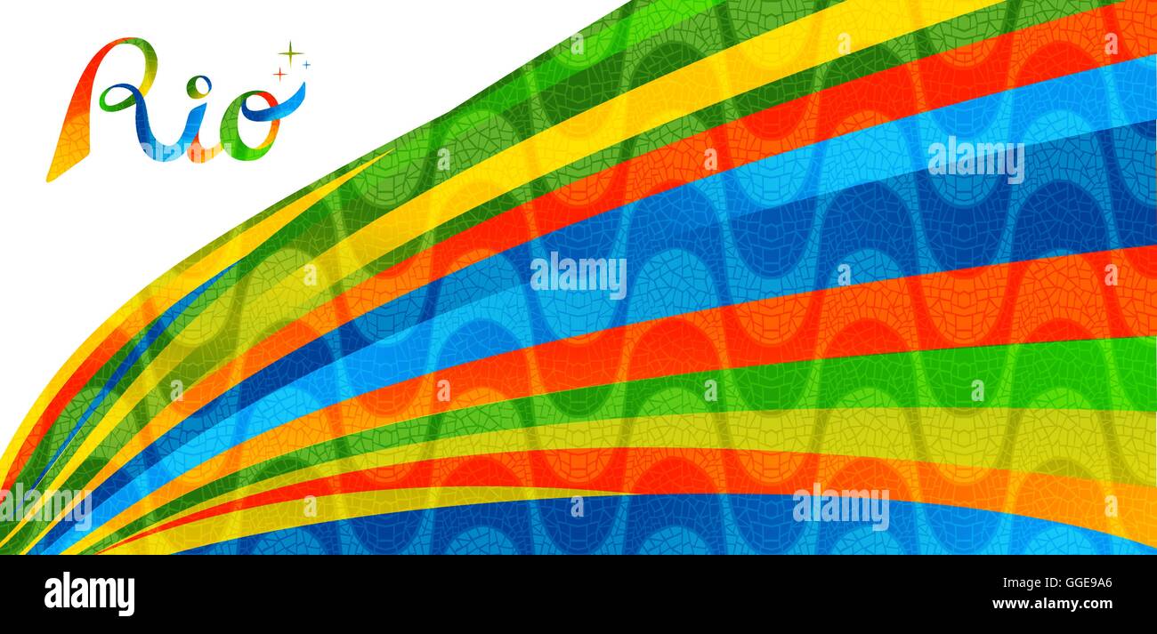 Rio de janeiro colorful design with copacabana beach sidewalk mosaic ...