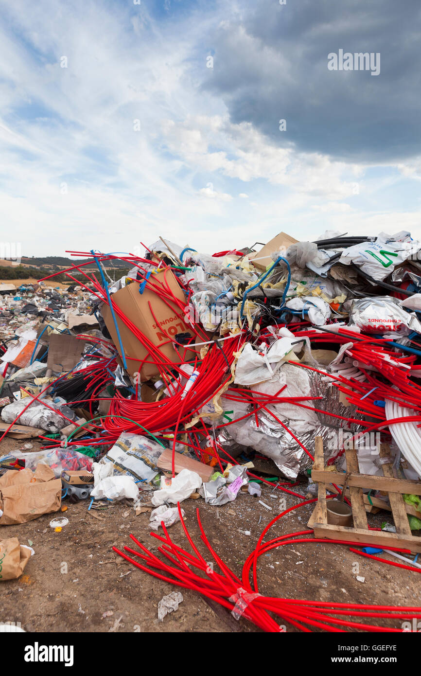 ALEXANDROUPOLIS, GREECE - SEPTEMBER 11: A section of a landfill located ...