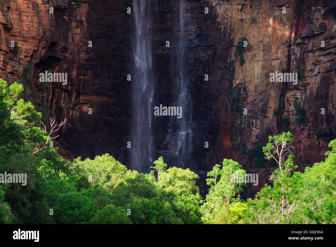 The steep cliffs of Jim Jim Falls, Kakadu National Park, Northern Territory, Australia Stock ...