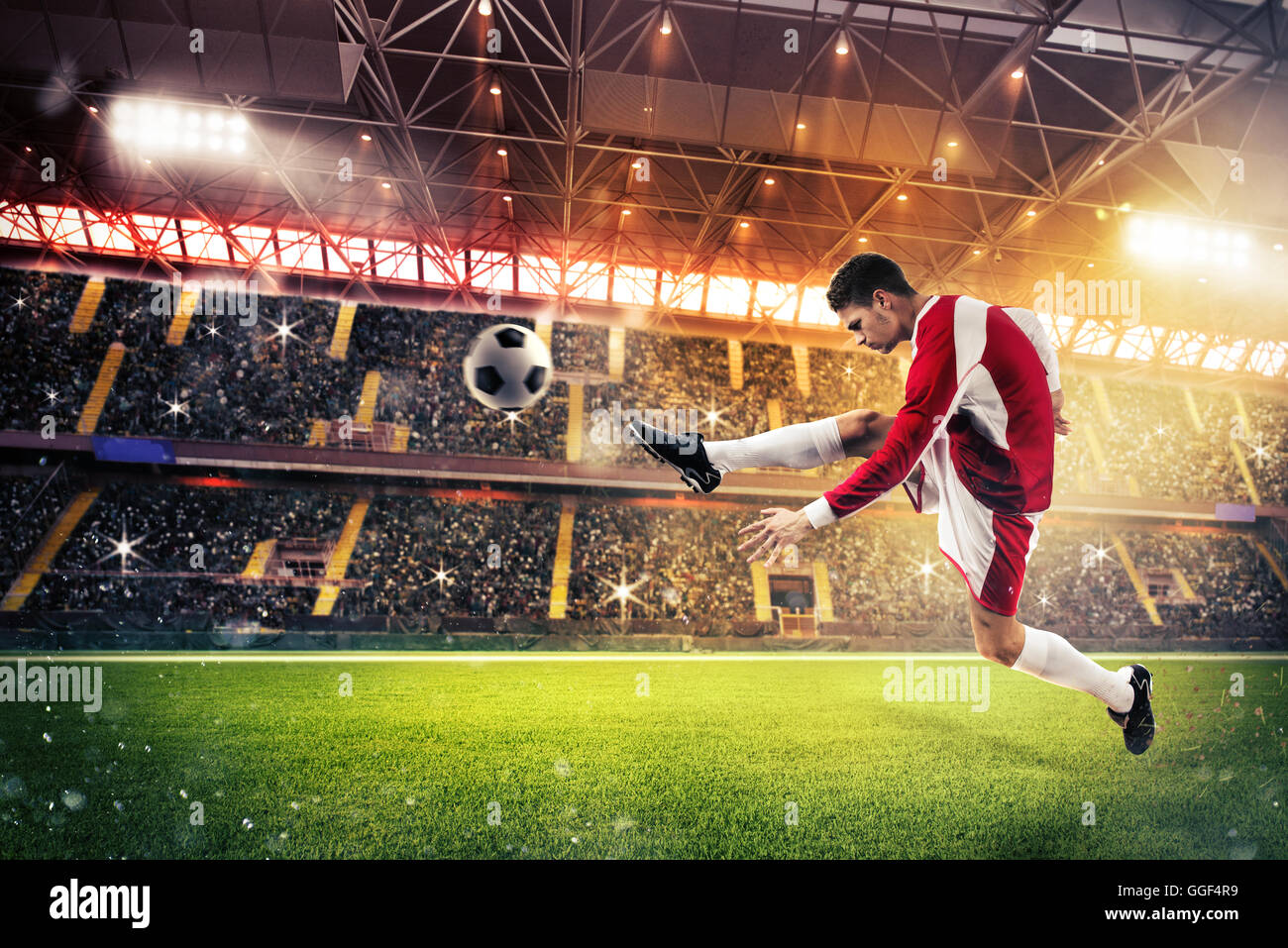 Football action in the stadium Stock Photo - Alamy