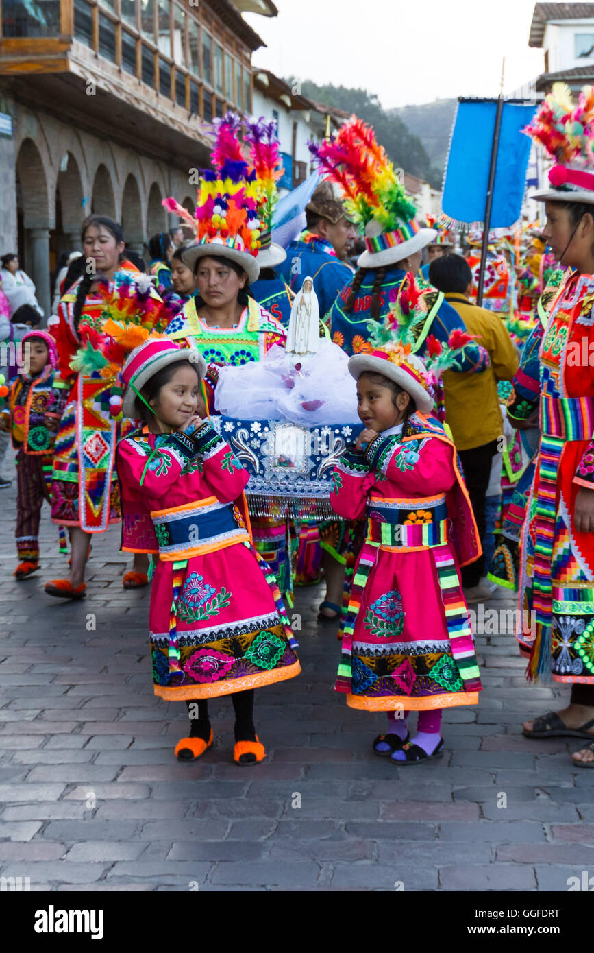 Cusco, Peru - May 13: Native people of Cusco dressed in colorful ...