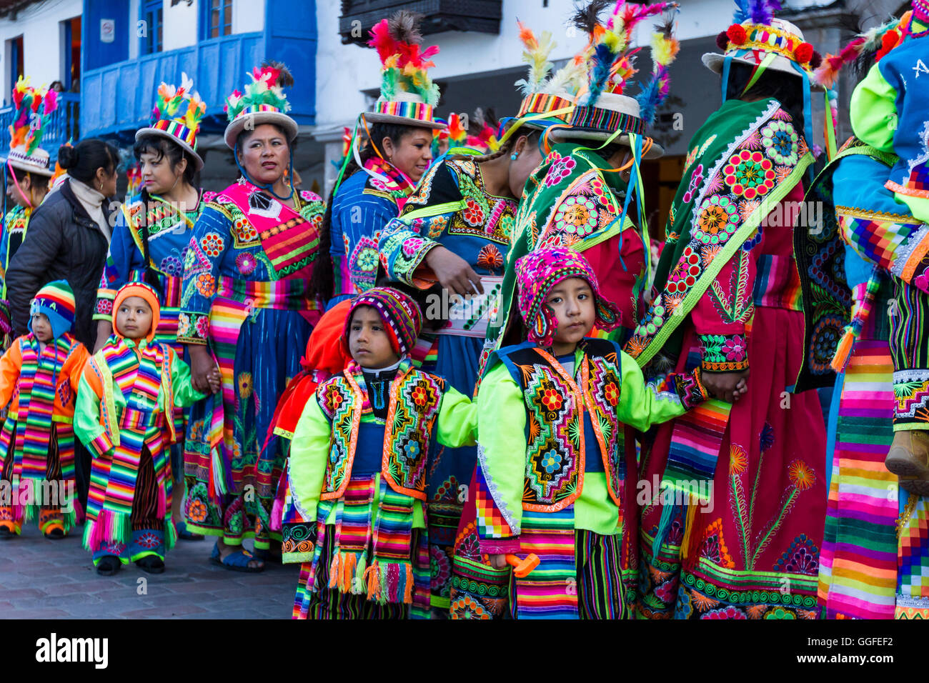 Cusco, Peru - May 13: Native people of Cusco dressed in colorful ...