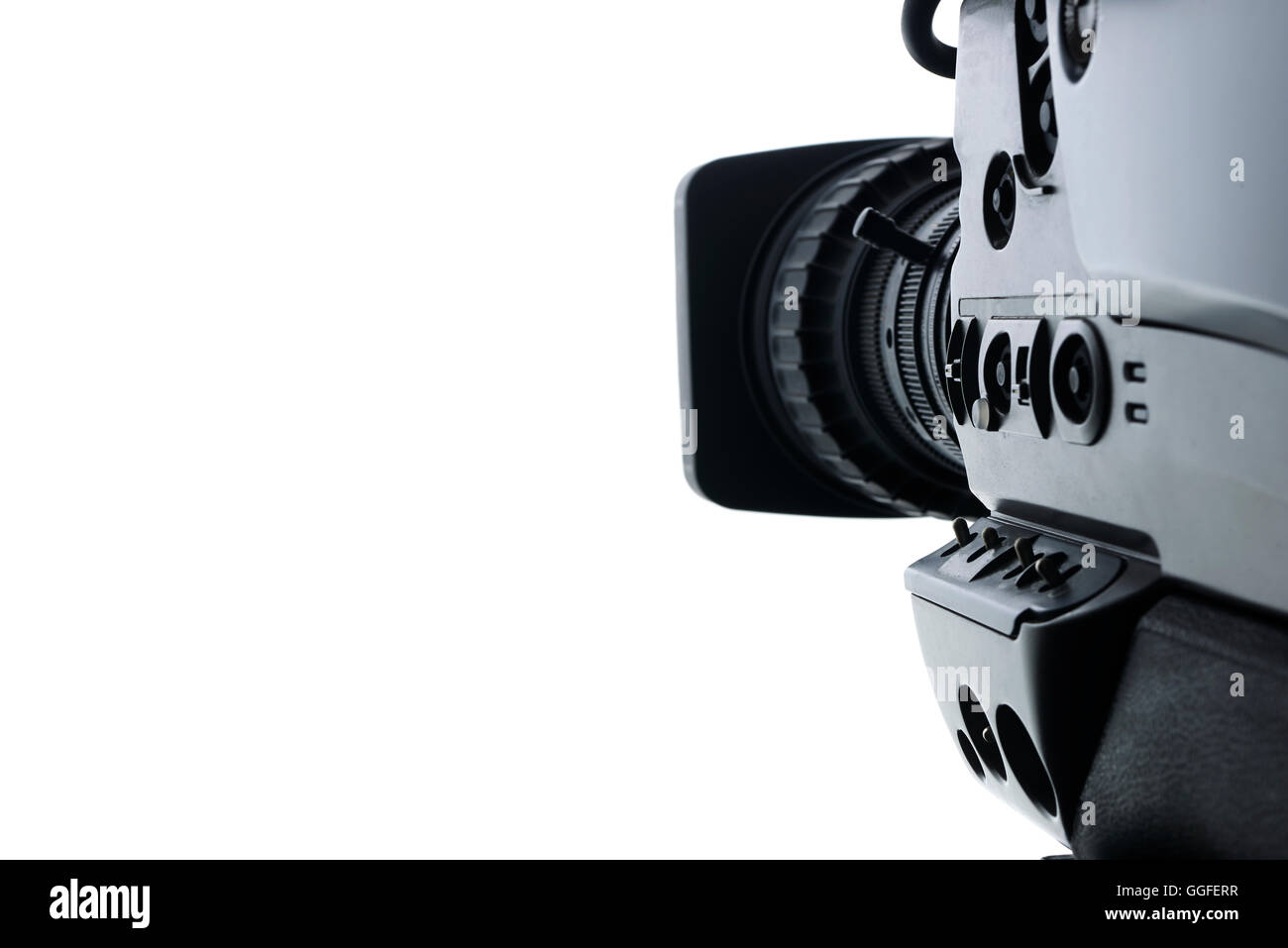 Professional digital video camera, isolated on white background Stock ...