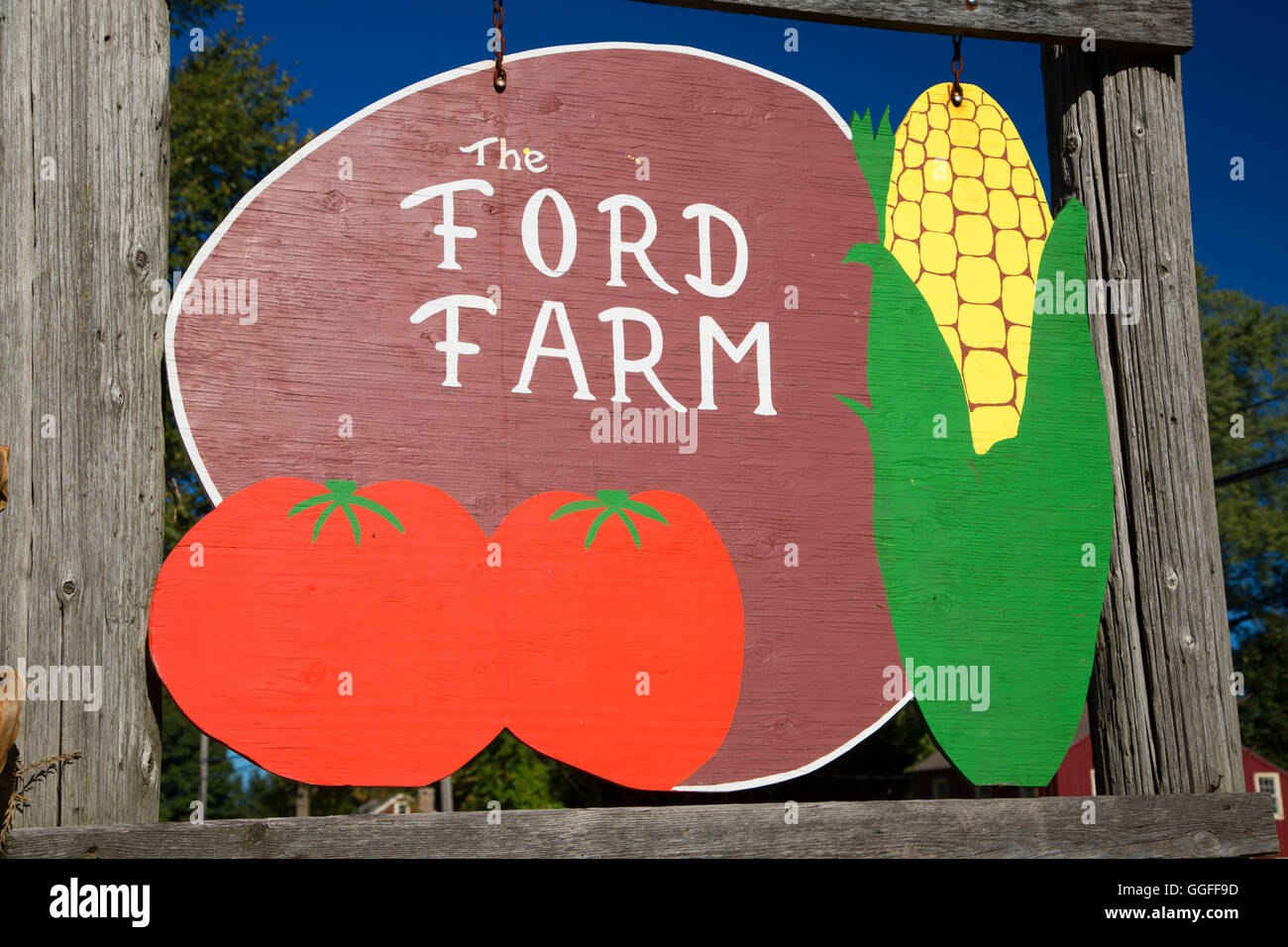 Produce stand sign, East Canaan, Connecticut Stock Photo - Alamy