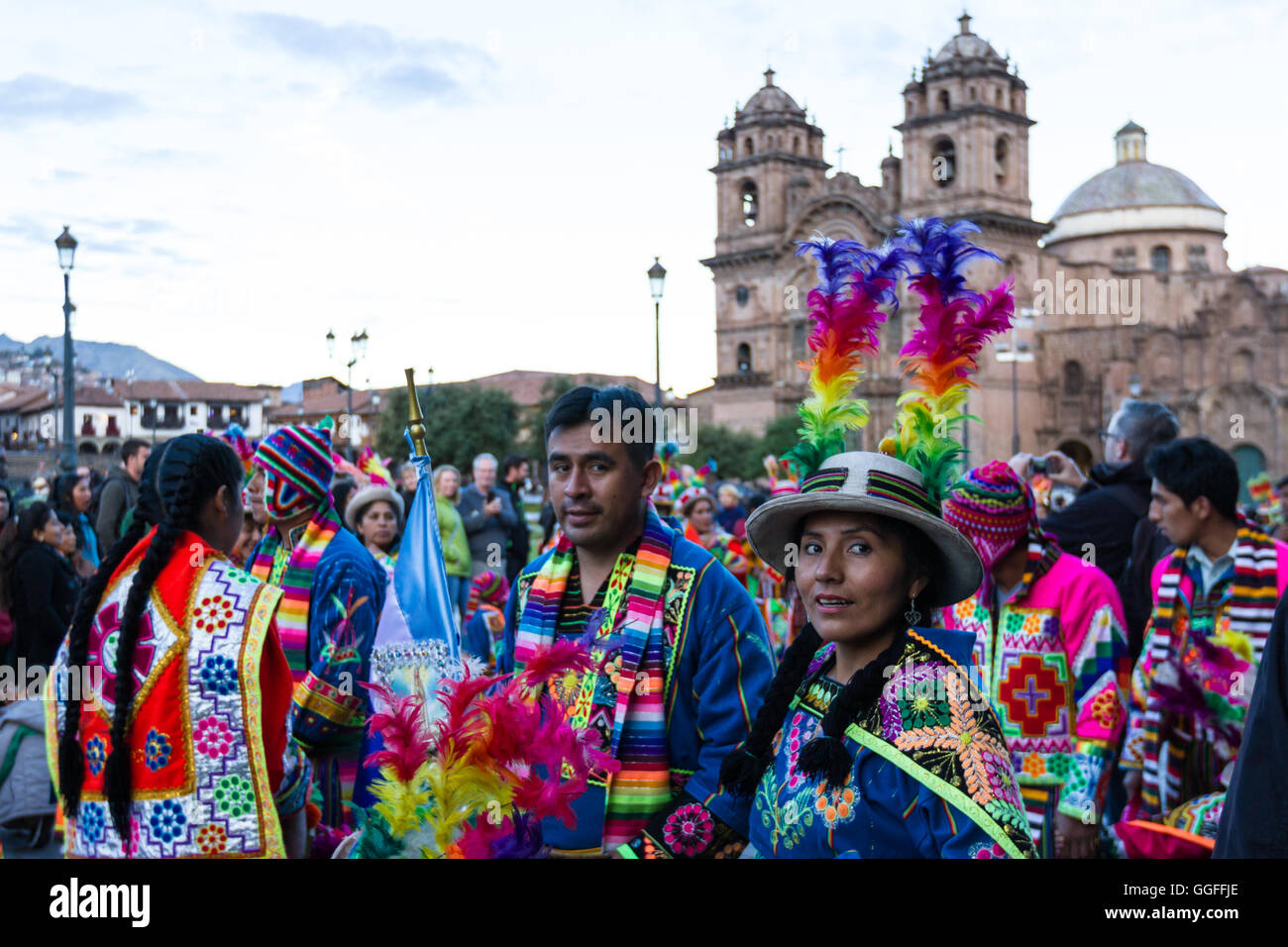 Cusco, Peru - May 13: Native people of Cusco dressed in colorful ...