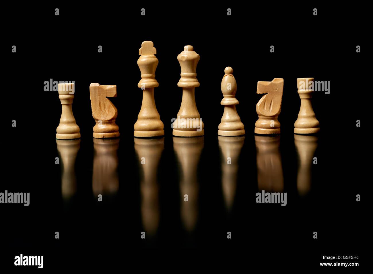 wooden chess pieces Stock Photo - Alamy