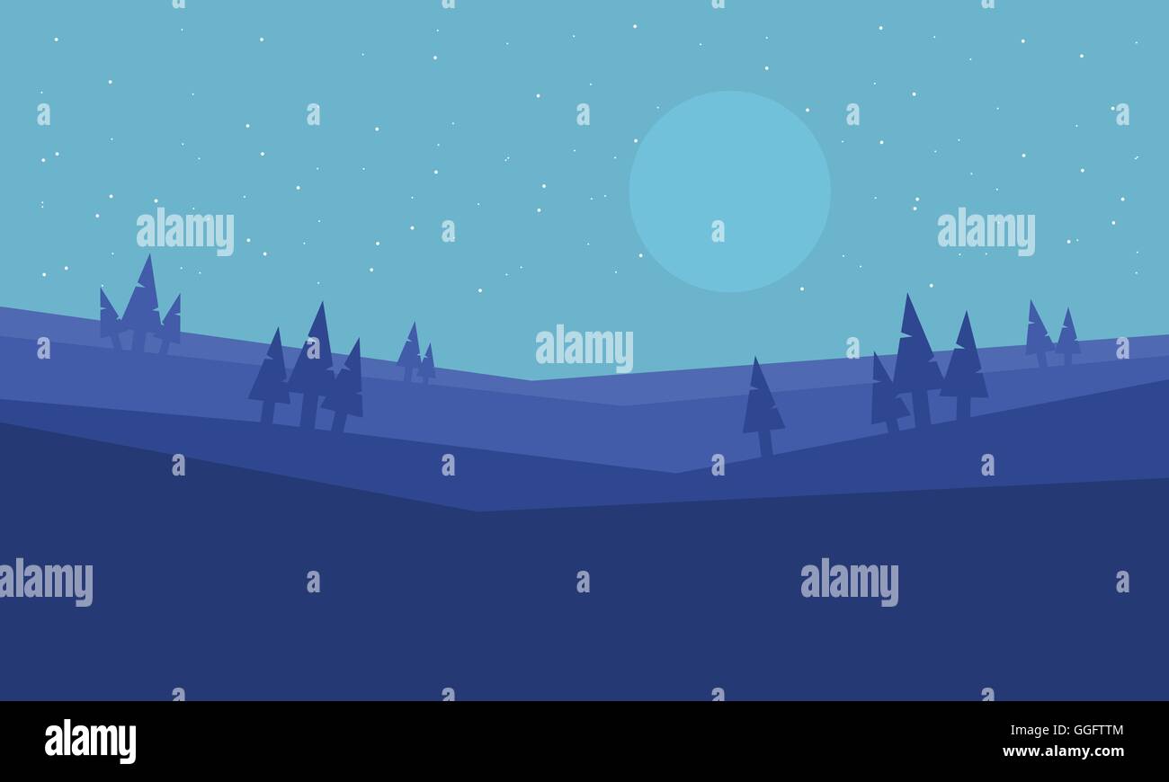 Hill at morning scenery vector Stock Vector Image & Art - Alamy