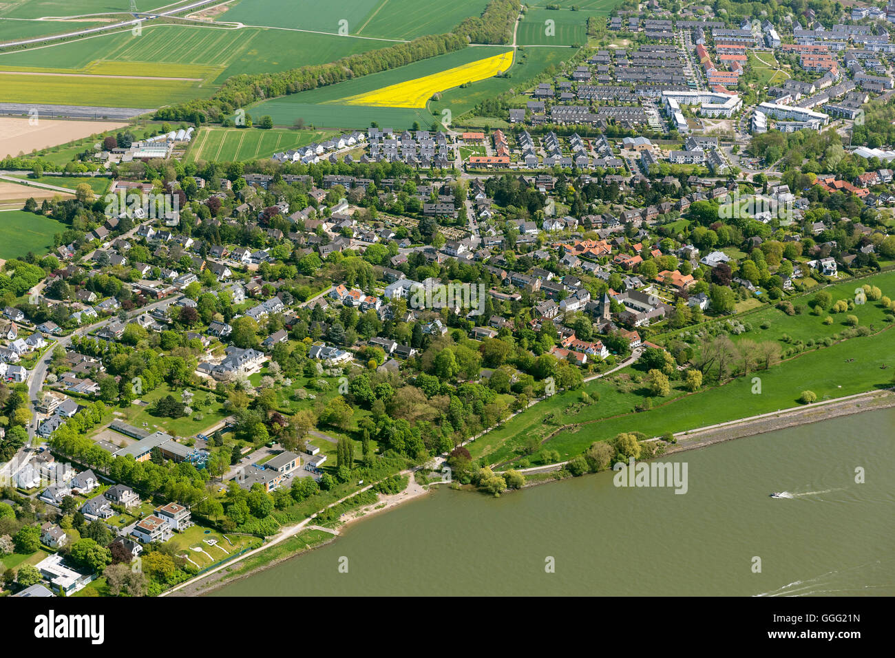 Aerial view, Wittlaer, Aerial photo, Areas of Dusseldorf; Aerial photo ...
