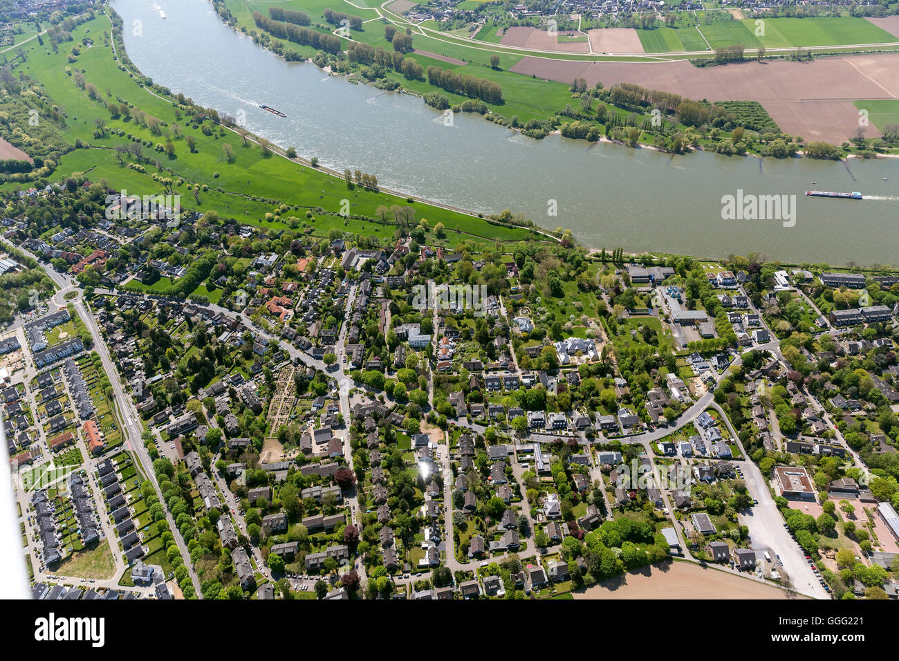 Aerial view, Wittlaer, Aerial photo, Areas of Dusseldorf; Aerial photo ...