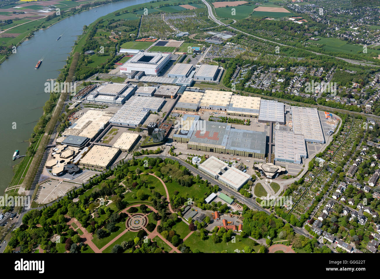 Aerial view, LTU-Arena, Esprit Arena, Messe Dusseldorf, Stockum, Aerial ...