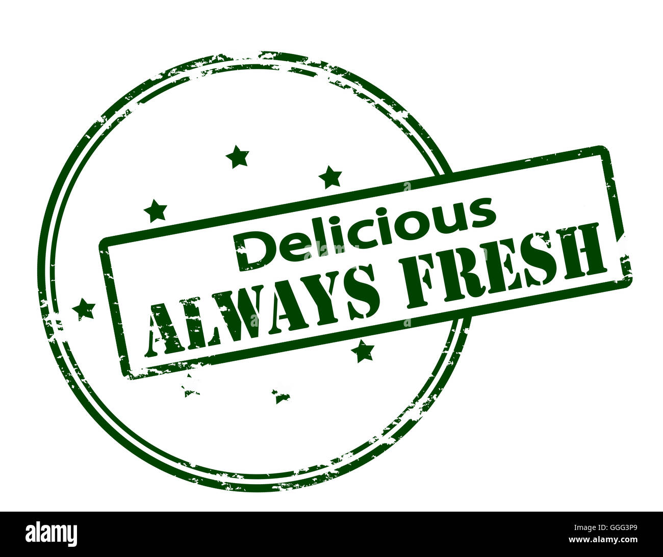 Rubber stamp with text delicious always fresh inside, vector ...