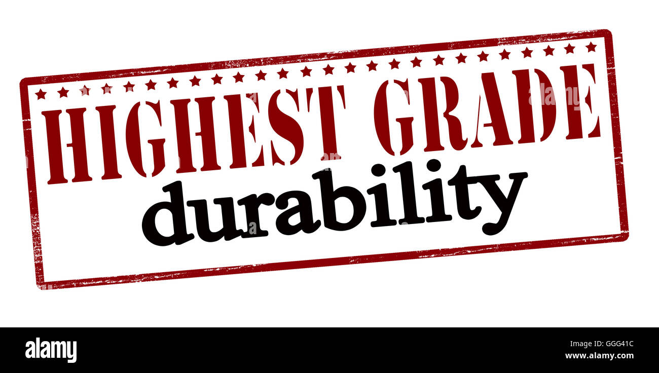 Rubber stamp with text highest grade durability inside, vector ...