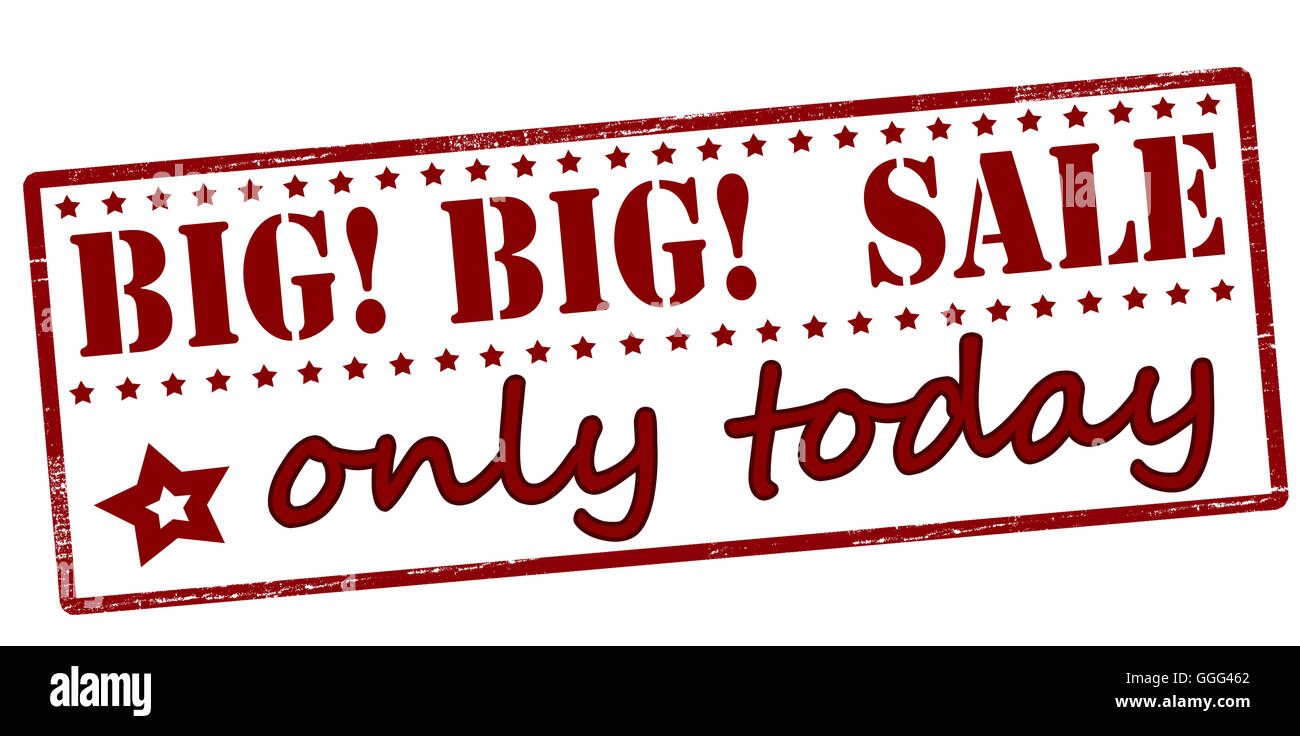 Rubber stamp with text big sale only today inside, vector illustration ...