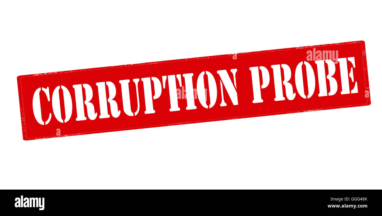 Rubber stamp with text corruption probe inside, vector illustration ...