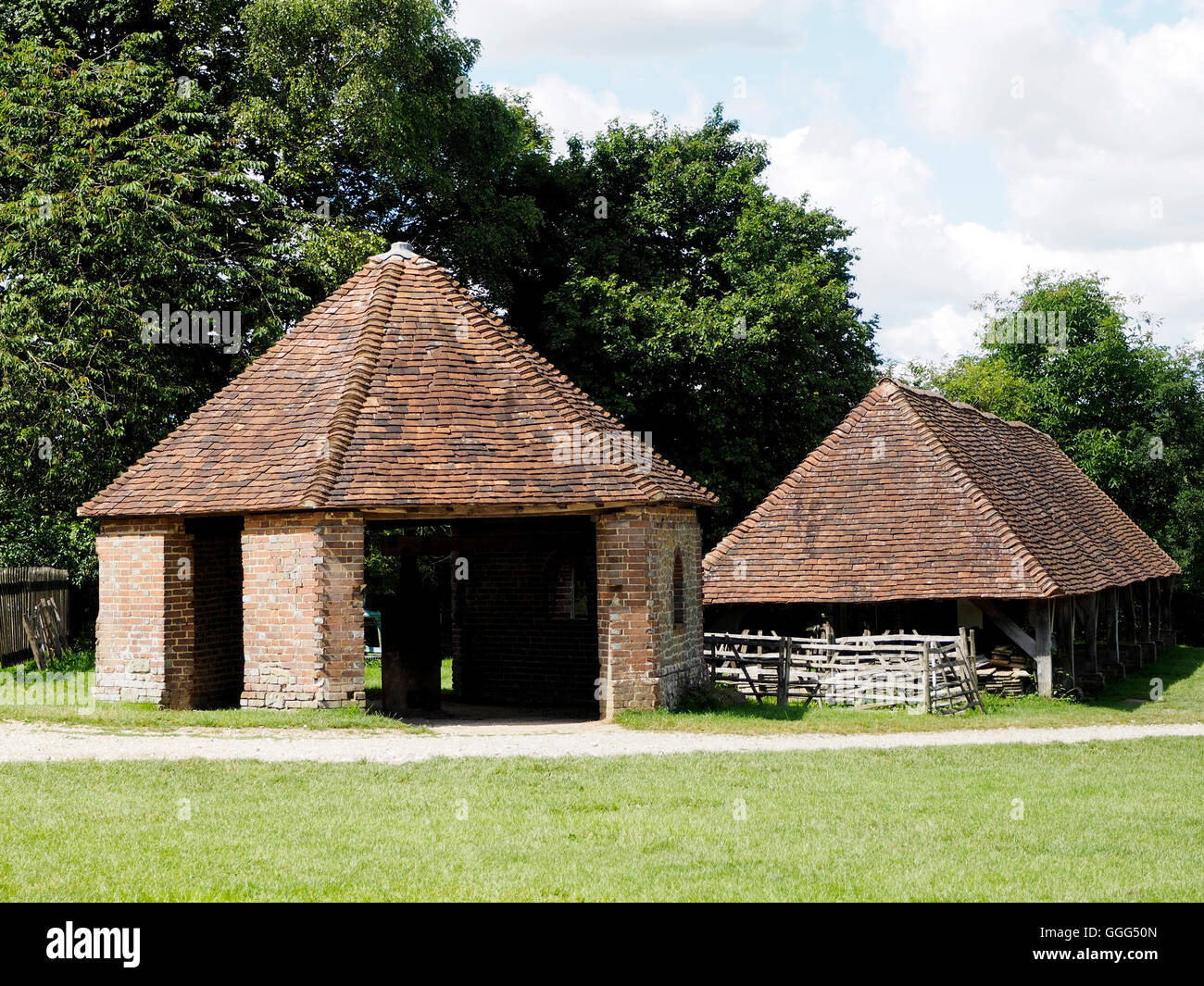 The brickworks re-construction at Weald & Downland Museum showing the ...