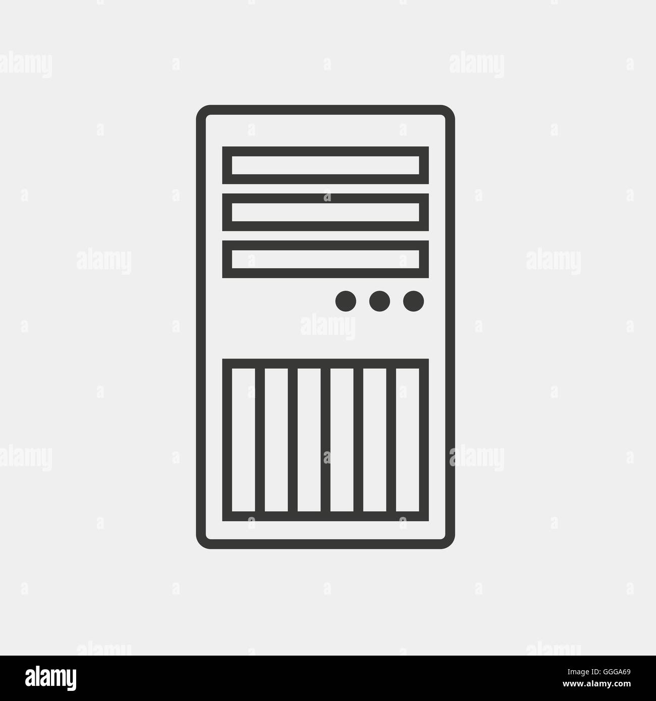 the case of computer system icon in brown line Stock Vector Image & Art ...