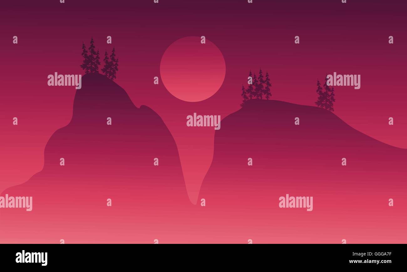 On red bckgrounds cliff scenery Stock Vector Image & Art - Alamy