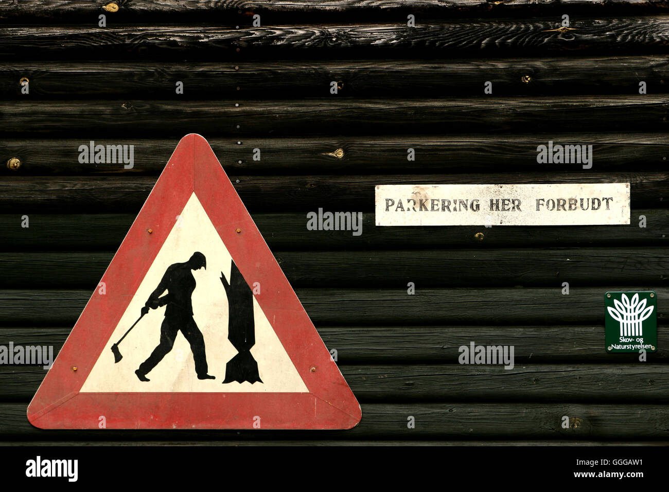 worker Traffic signs Stock Photo - Alamy