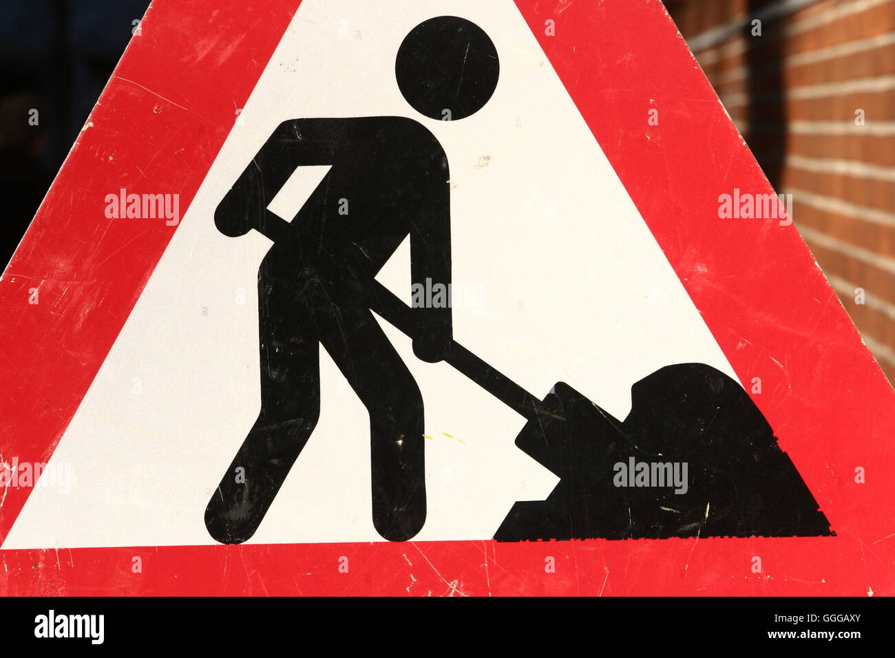 worker Traffic signs Stock Photo - Alamy