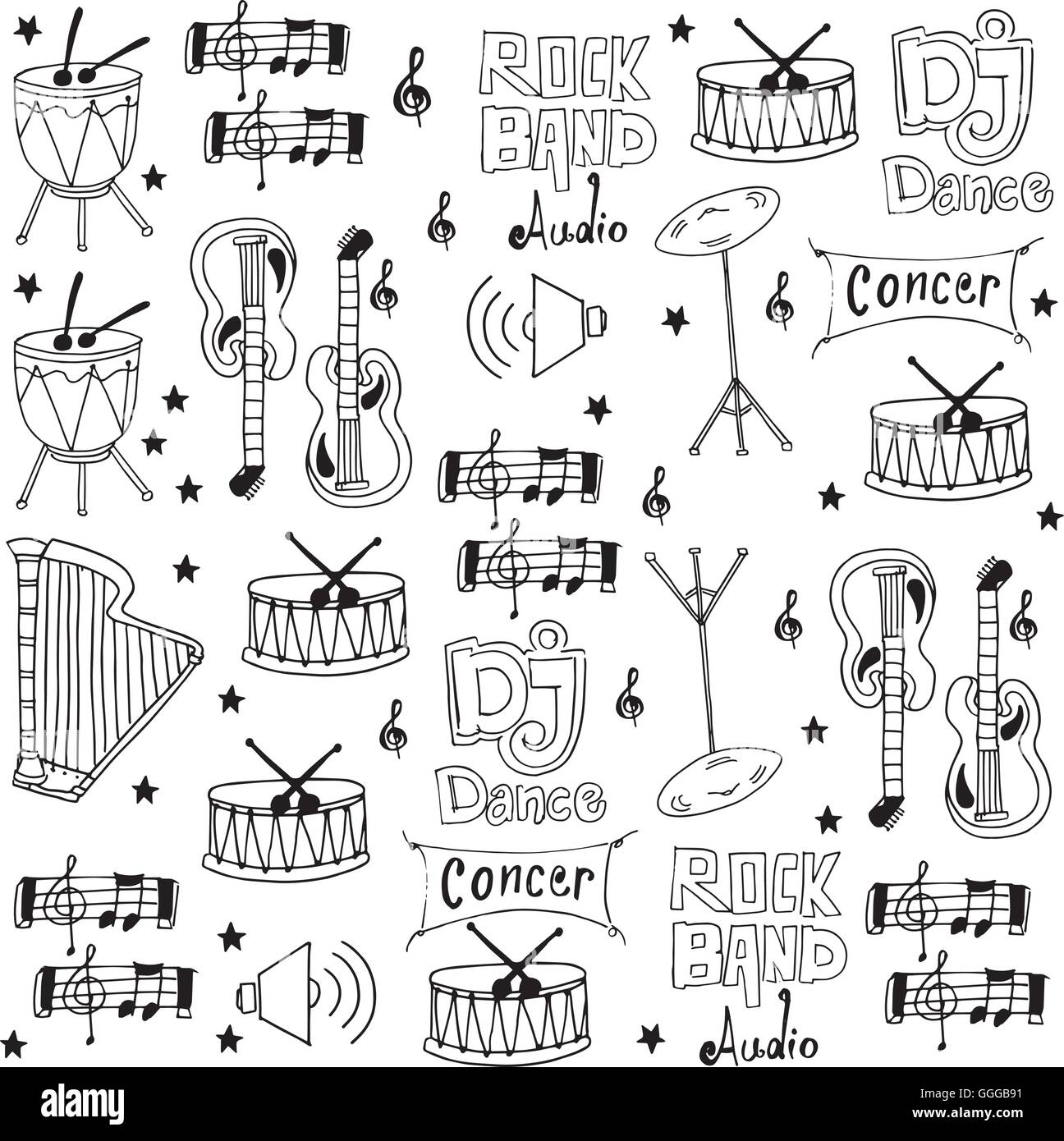 Doodle of music pack hand draw Stock Vector Image & Art - Alamy