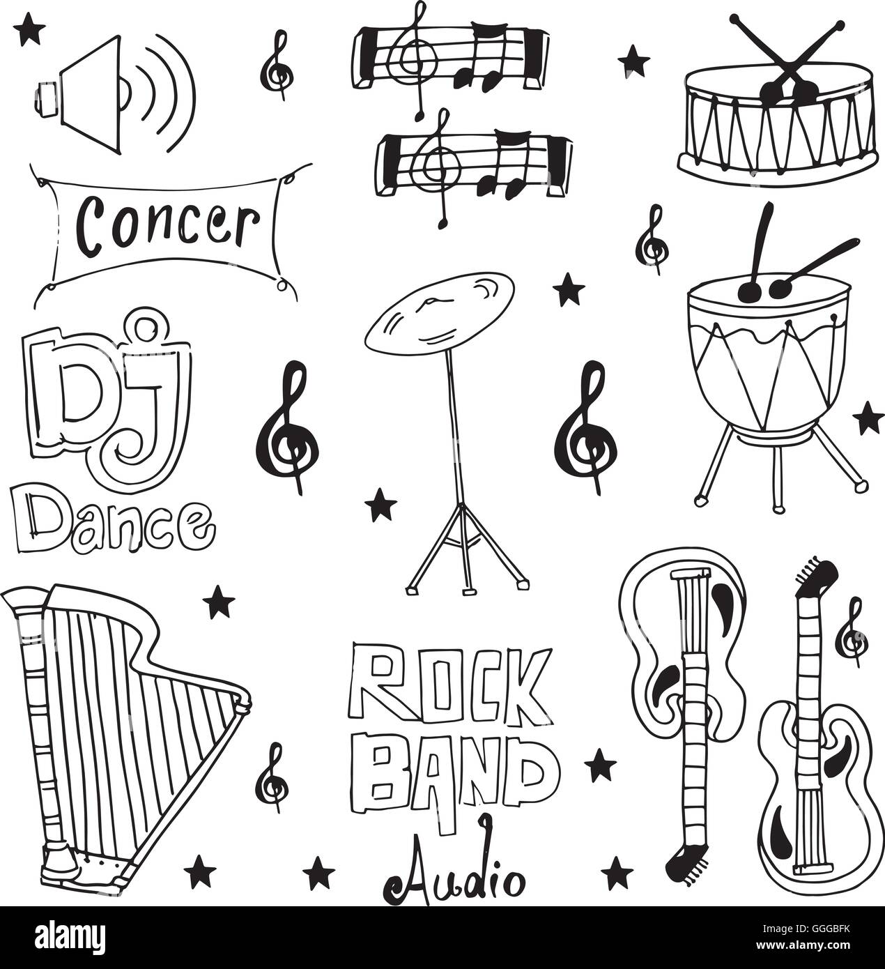 Object music pack doodles Stock Vector Image & Art - Alamy