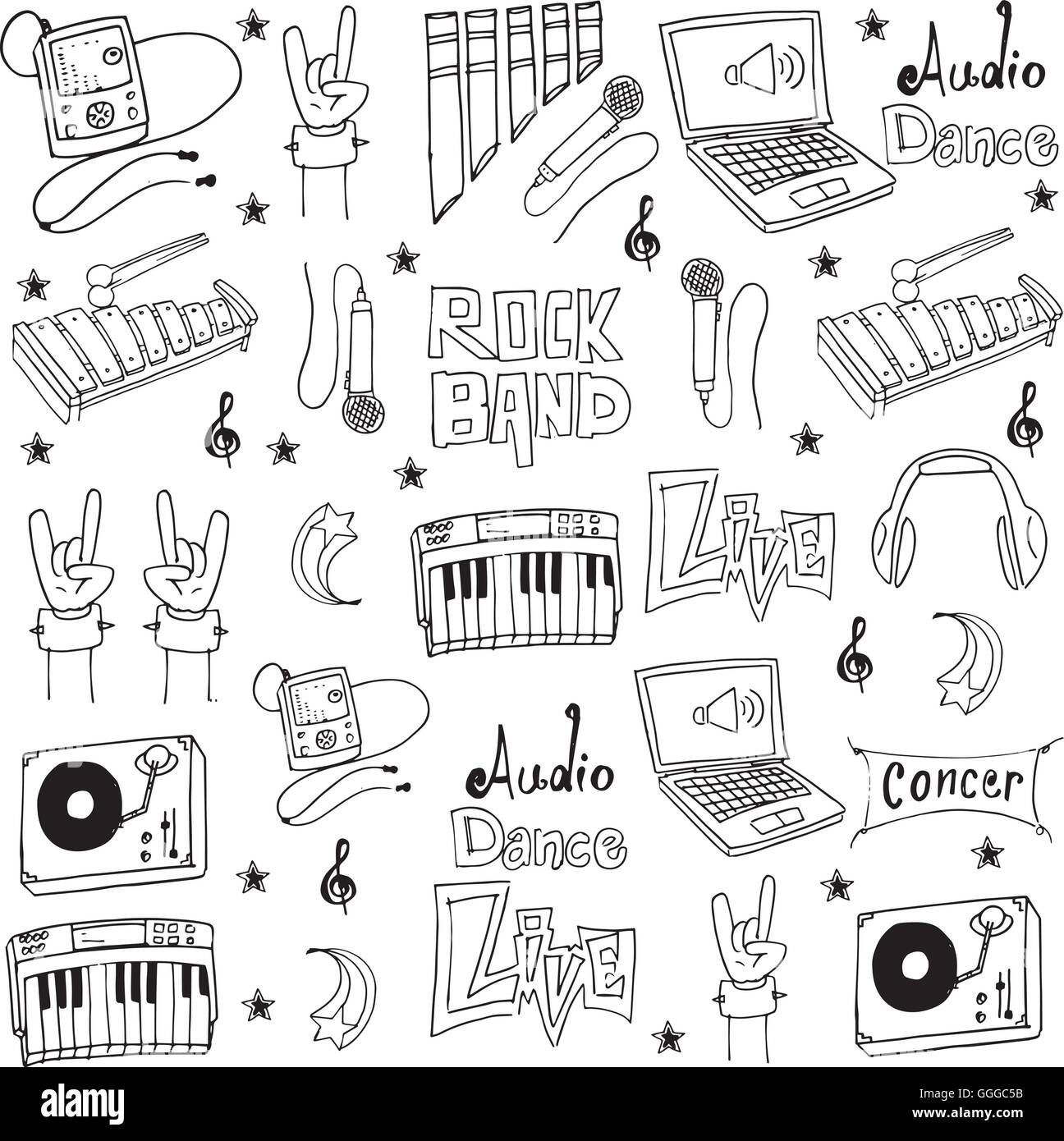Collection stock music object doodles Stock Vector Image & Art - Alamy
