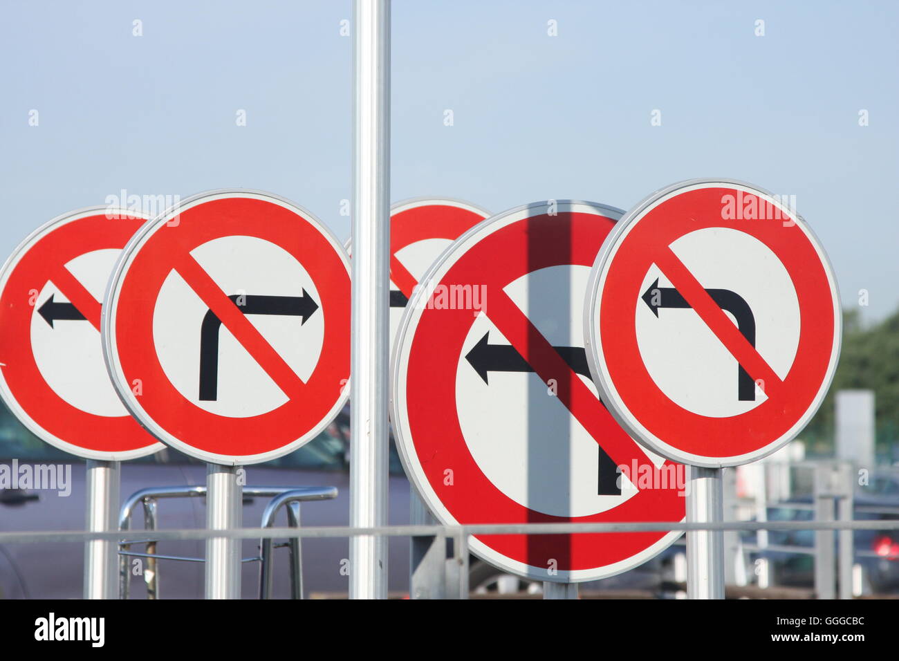 Traffic signs directions Stock Photo - Alamy
