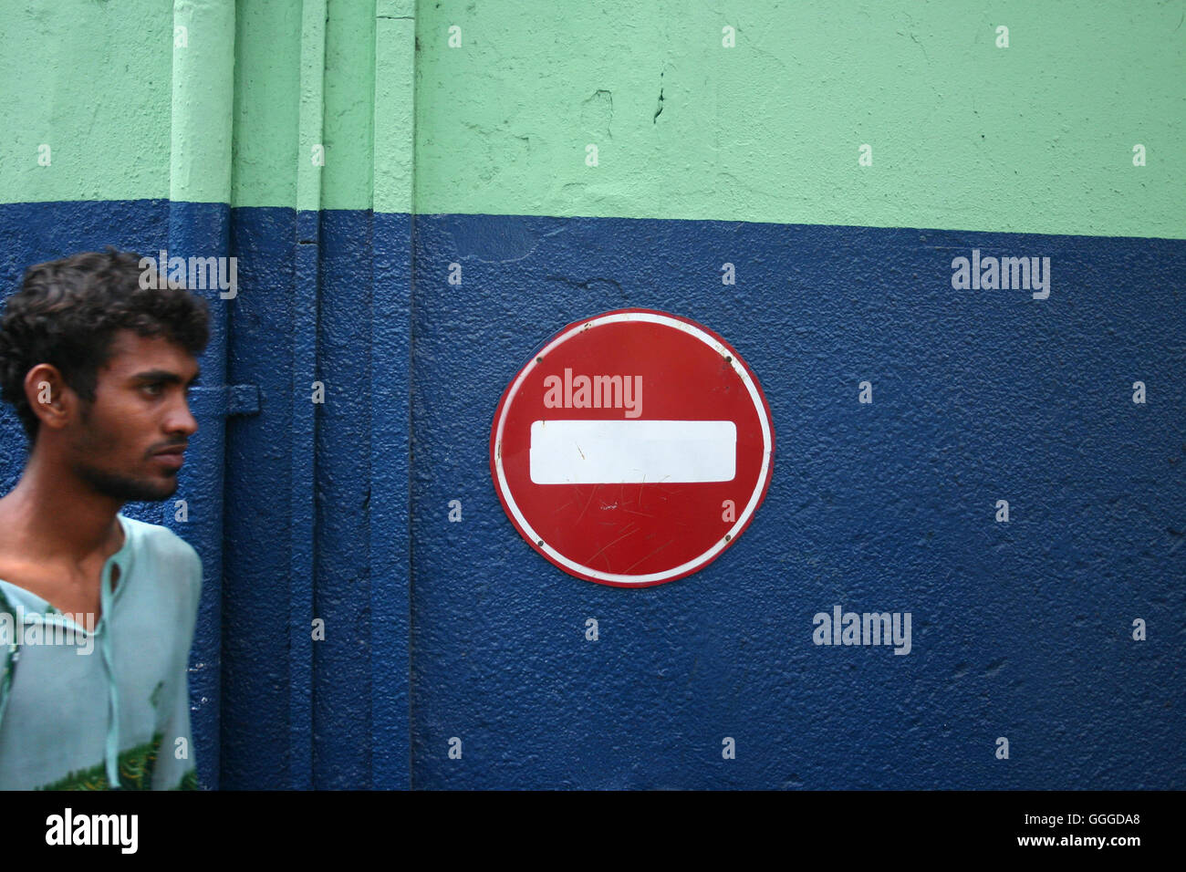Traffic signsin male maldives Stock Photo - Alamy