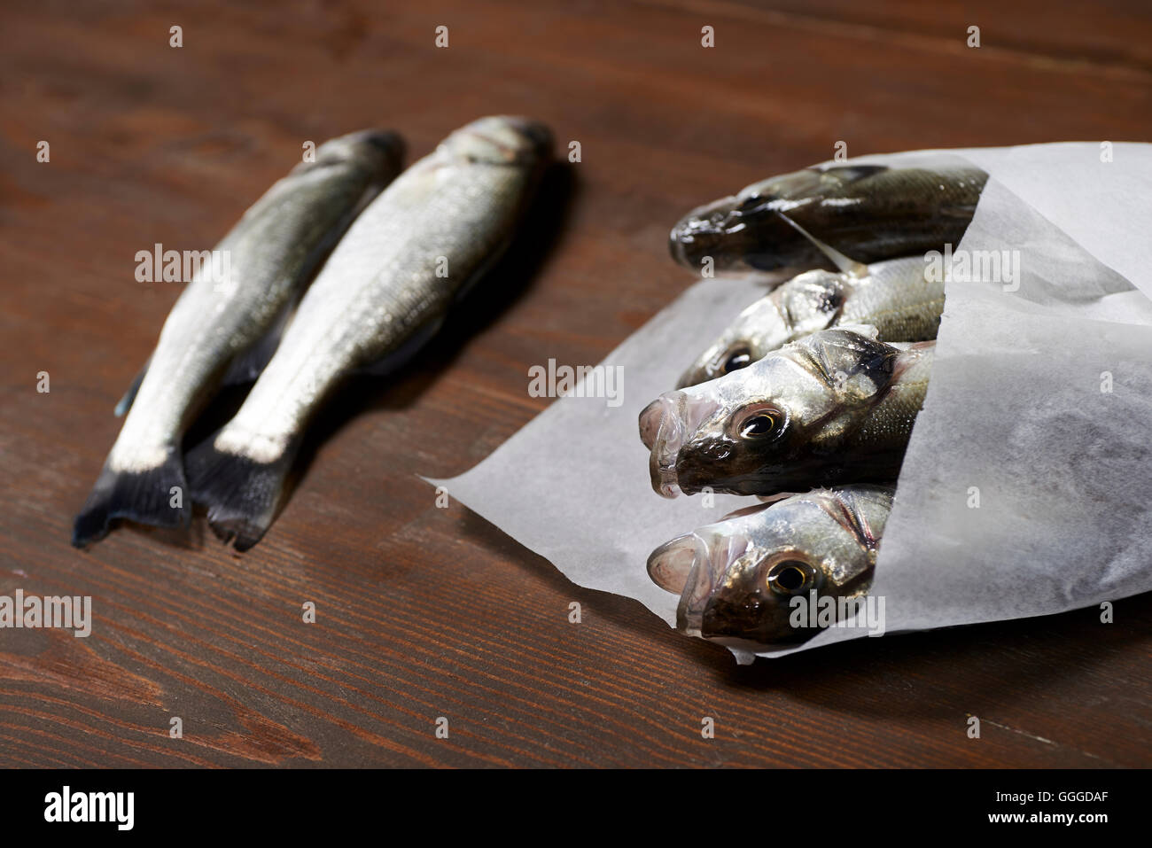 fresh fish, sea bass, ready for cooking Stock Photo - Alamy