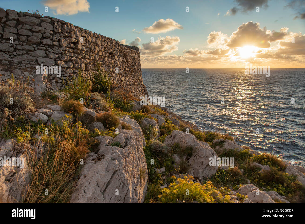 geography / travel, Italy, sunset at the Cala del Rio on Capri, Italy ...