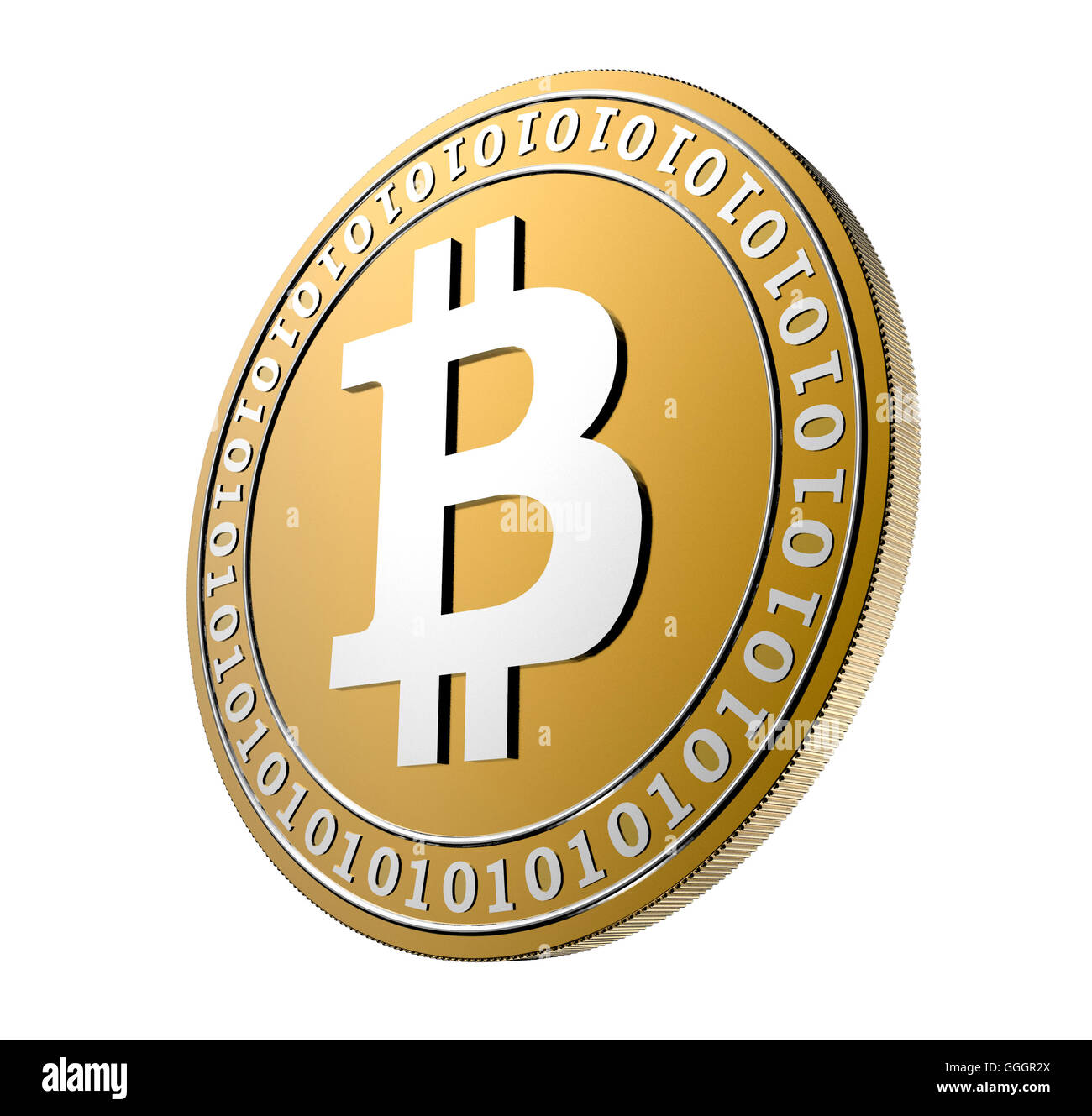 bitcoin isolated on white with clipping path, 3d illustration Stock ...