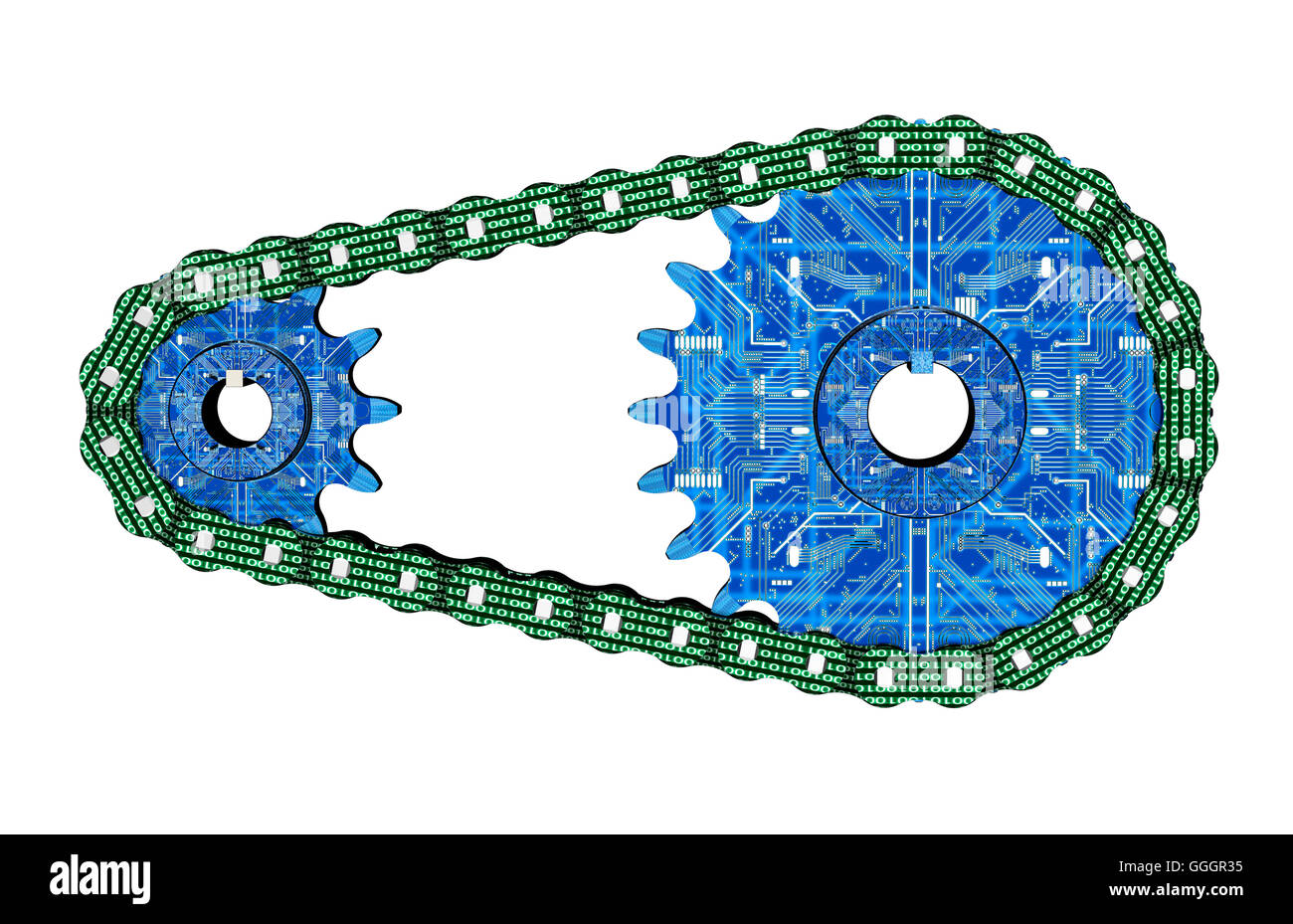 digital computer blockchain isolated on white, 3d illustration Stock ...