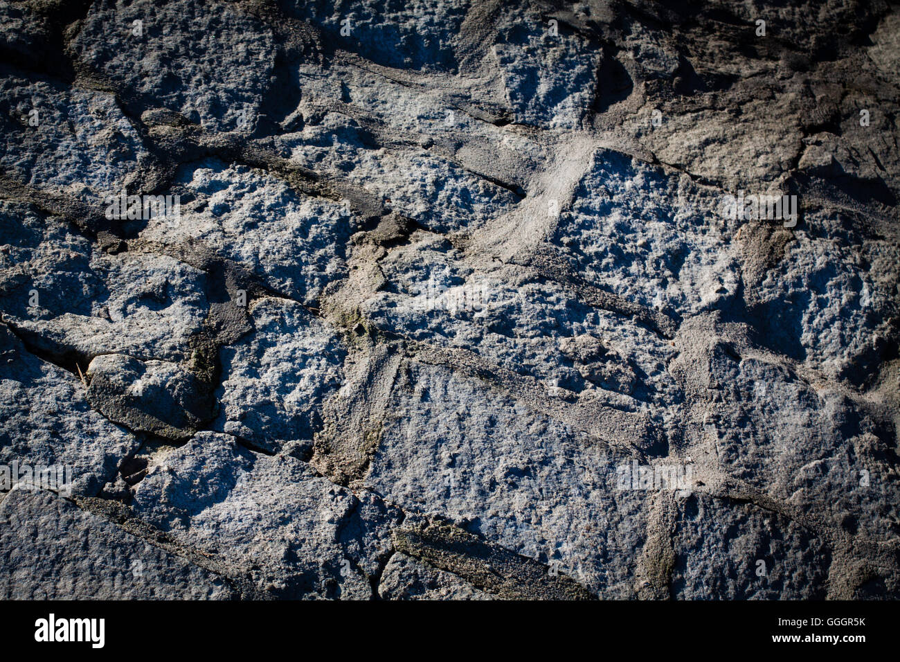 Pavement of large stones with cement or concrete background and texture ...
