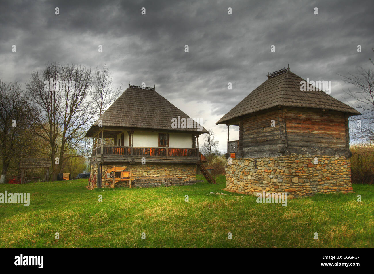 Architecture of Romania, Gorj Stock Photo - Alamy