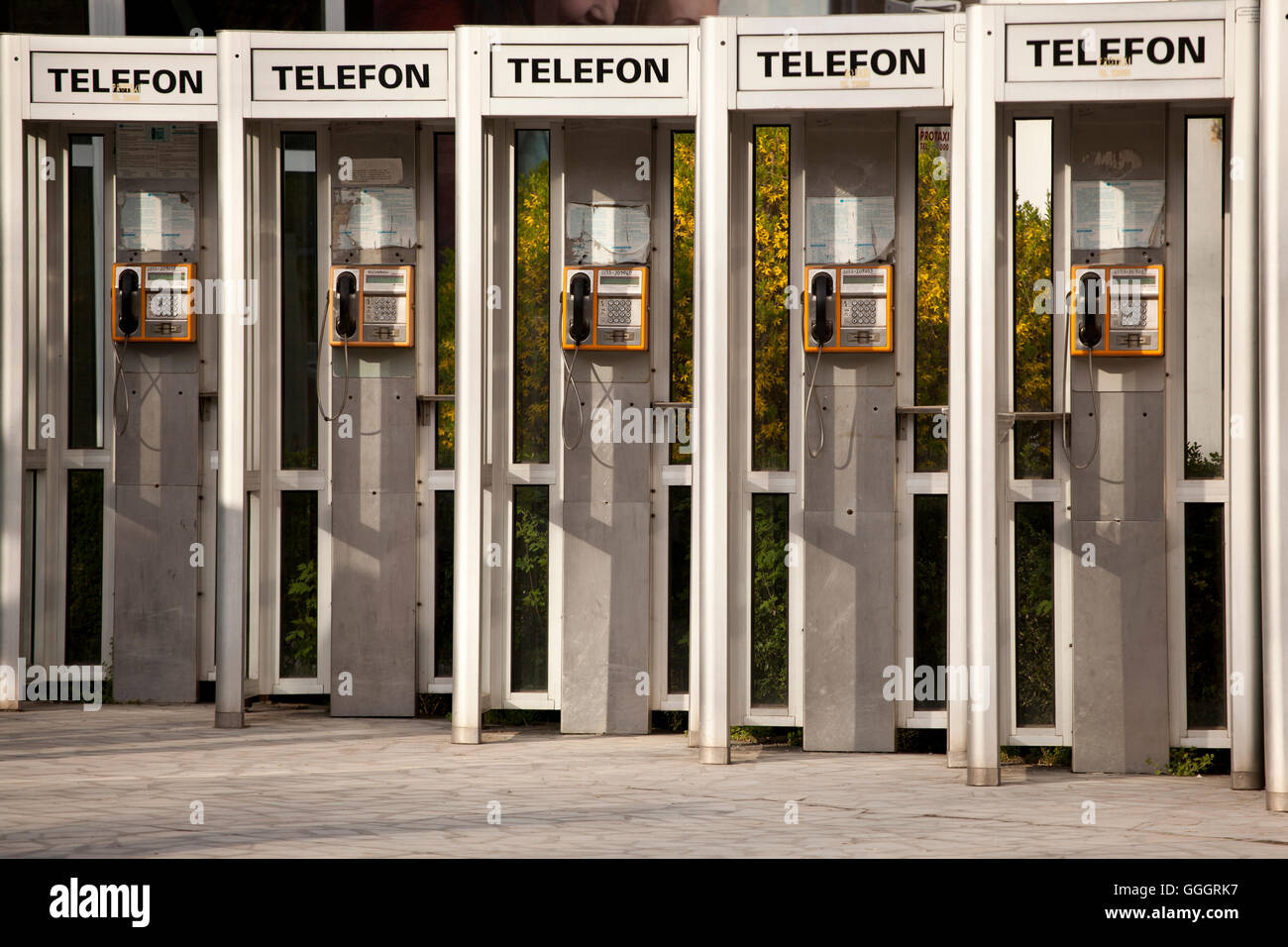Group of Telephones in Romania Stock Photo - Alamy