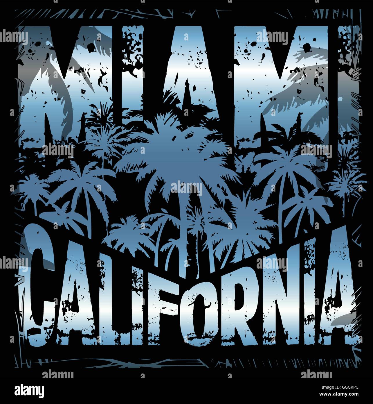 Summer tee graphic design miami california Stock Vector Image & Art - Alamy