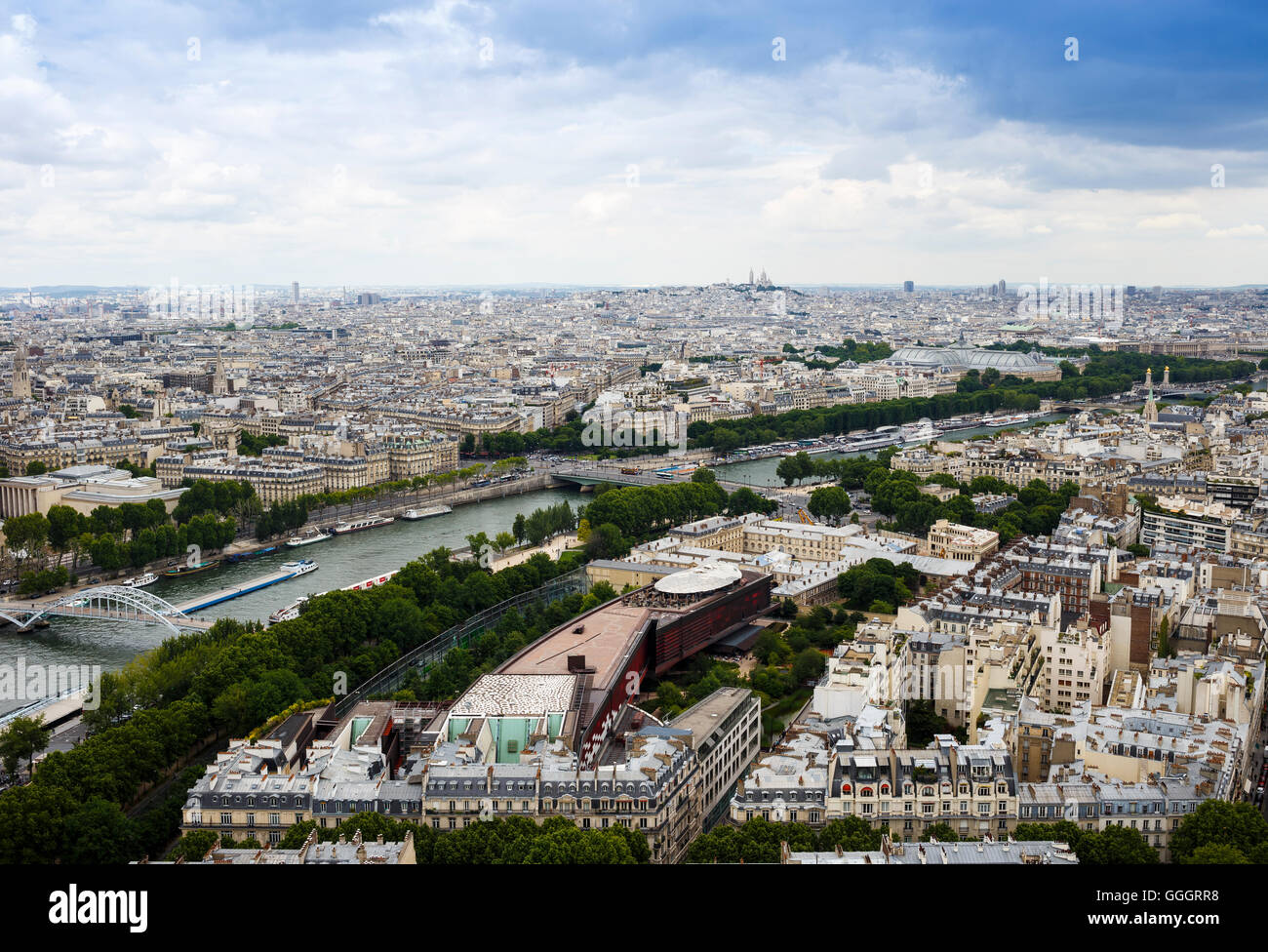 Paris View from Eiffel Tower Stock Photo - Alamy