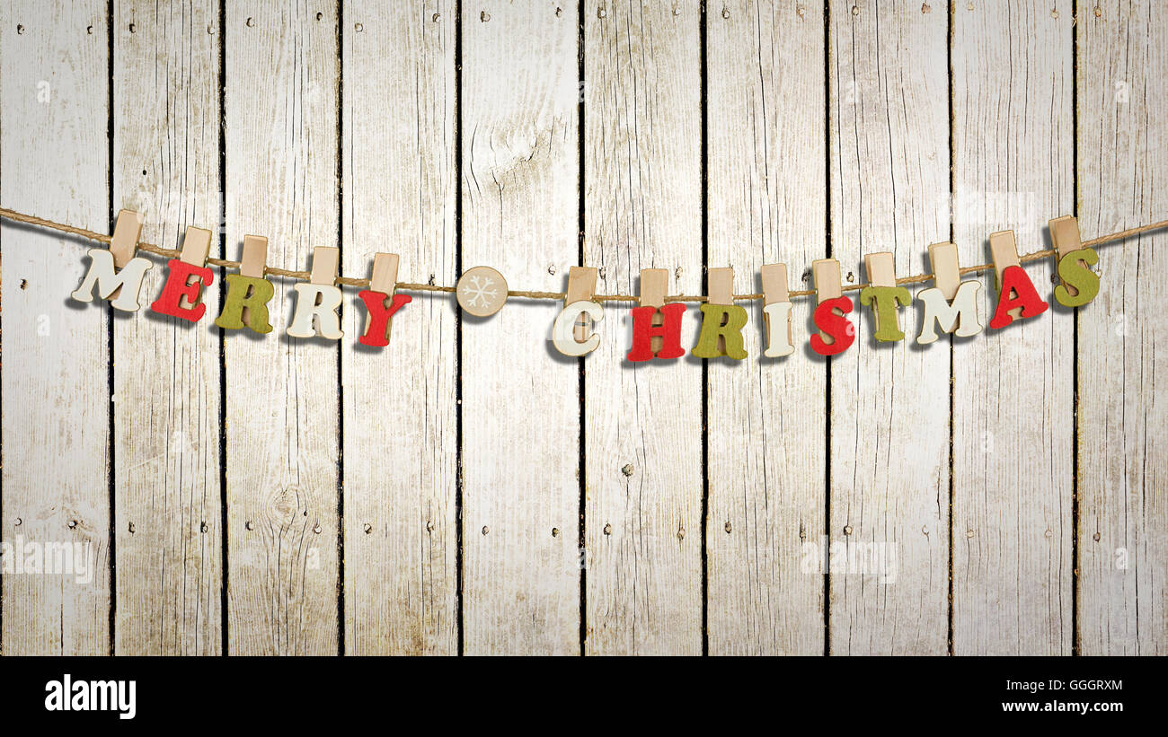 Merry christmas wooden letters hi-res stock photography and images - Alamy